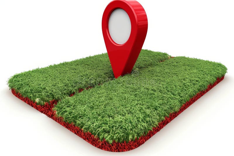 3d Location Pin on Green Land Plot for Estate Investment and ...