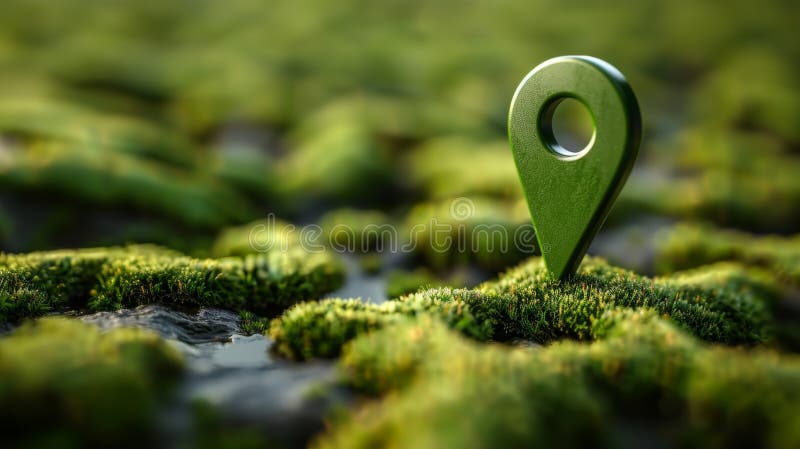 3d Location Pin on Green Land Plot for Estate Investment, Construction ...