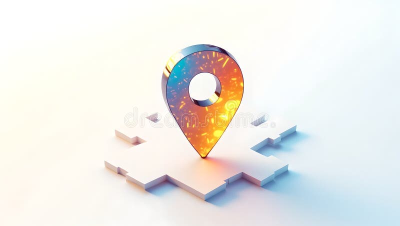 3D Point Pin Location Map. Generative AI Stock Illustration ...