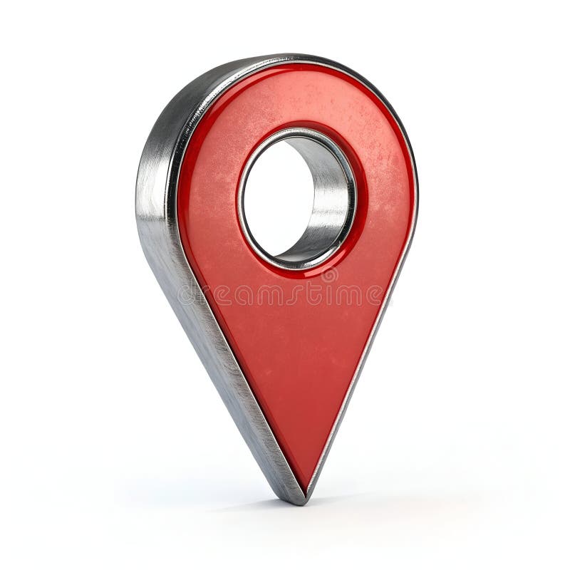 3D Location Pin Render Isolated on White Background Stock Illustration ...