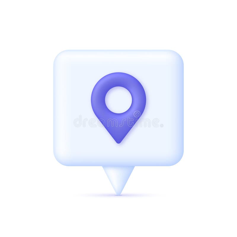 3D Location Pin on Speech Bubble. Web Banner for Text and Notes Stock ...