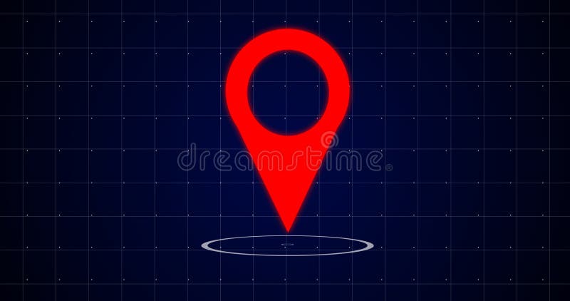 3D Location Pinpointer with Circles Forming Under it. Stock ...