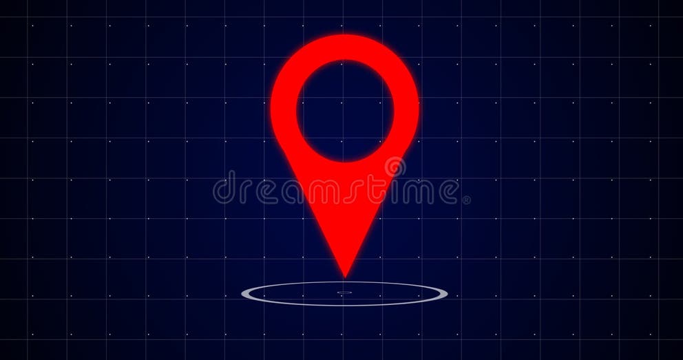 3D Location Pinpointer with Circles Forming Under it. Stock ...