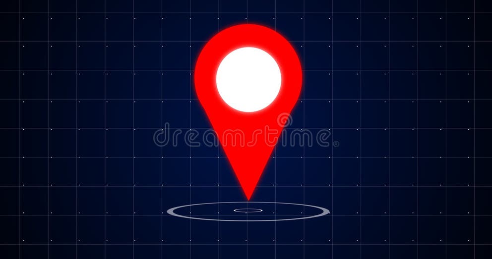 3D Location Pinpointer with Circles Forming Under it. Stock ...