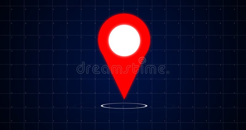3D Location Pinpointer with Circles Forming Under it. Stock ...