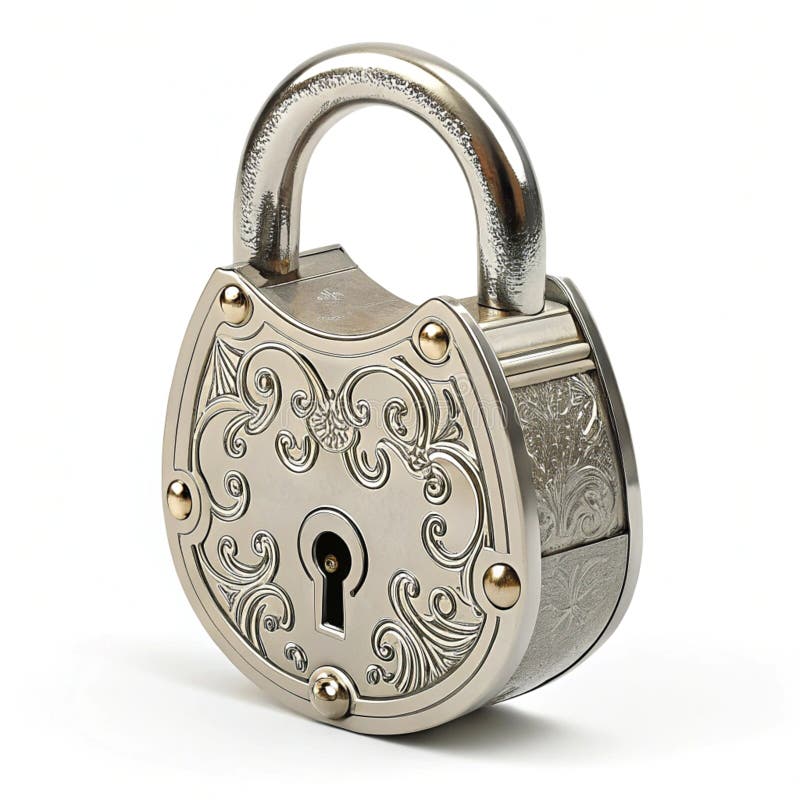 3D Lock Front Isolated on Transparent Background Stock Illustration ...
