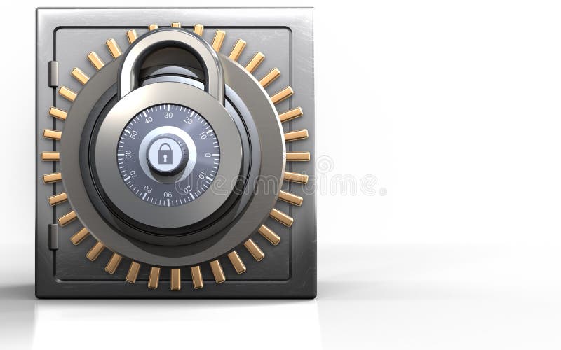 3d lock metal safe stock illustration. Illustration of hard - 100245627