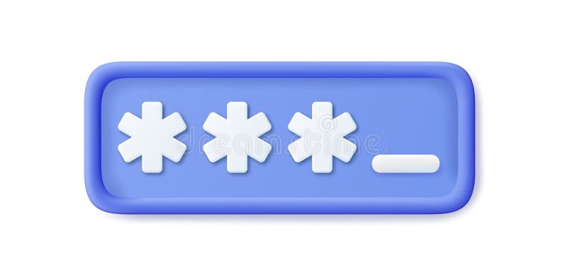 3d Locked Password Field stock vector. Illustration of security - 297974416