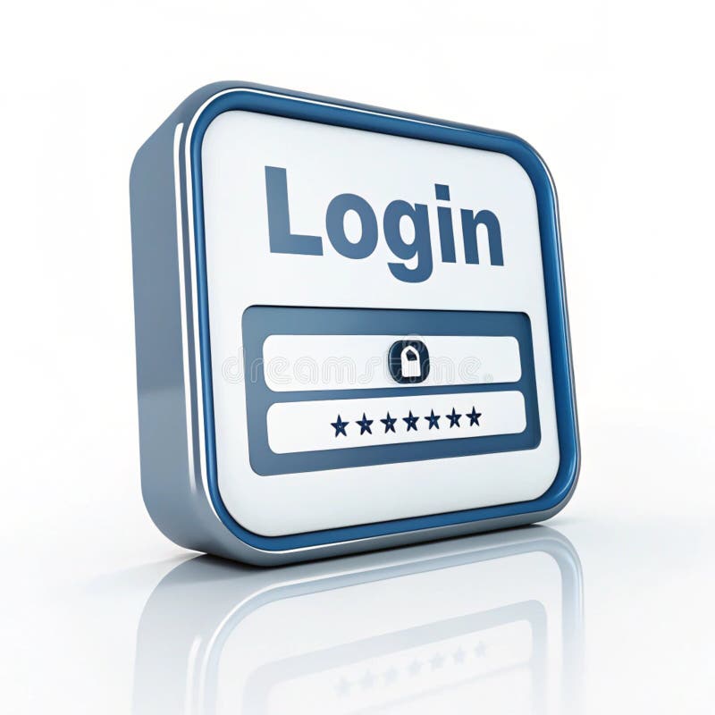 3D Login Icon Isolated on Transparent Background Stock Illustration ...