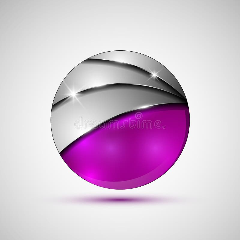 3D Logo Design.Purple Sphere with Overlapping Sections Stock Vector ...