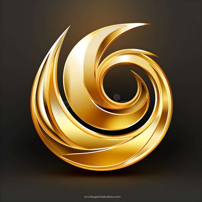 3d Logo , 3d Gold Logo Circle Design on White Background. AI Generated ...