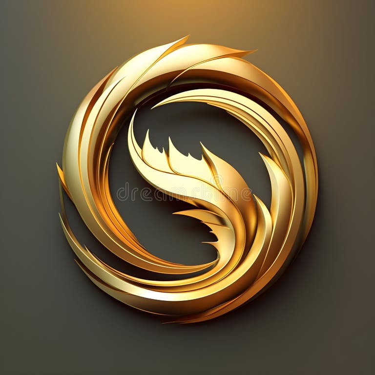 3d Logo , 3d Gold Logo Circle Design on Black Background. AI Generated ...