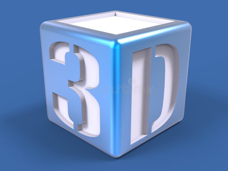 3D Logo Isolated on Blue Background with Reflection Effect. 3d ...