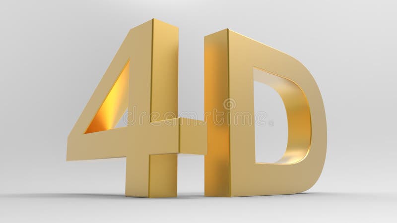4D Logo Isolated on Gray Background with Reflection Effect. 3d ...