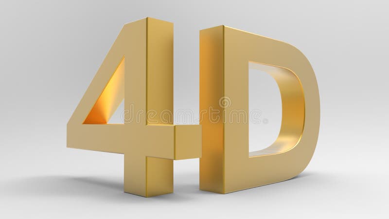 4D Logo Isolated on Gray Background with Reflection Effect. 3d ...
