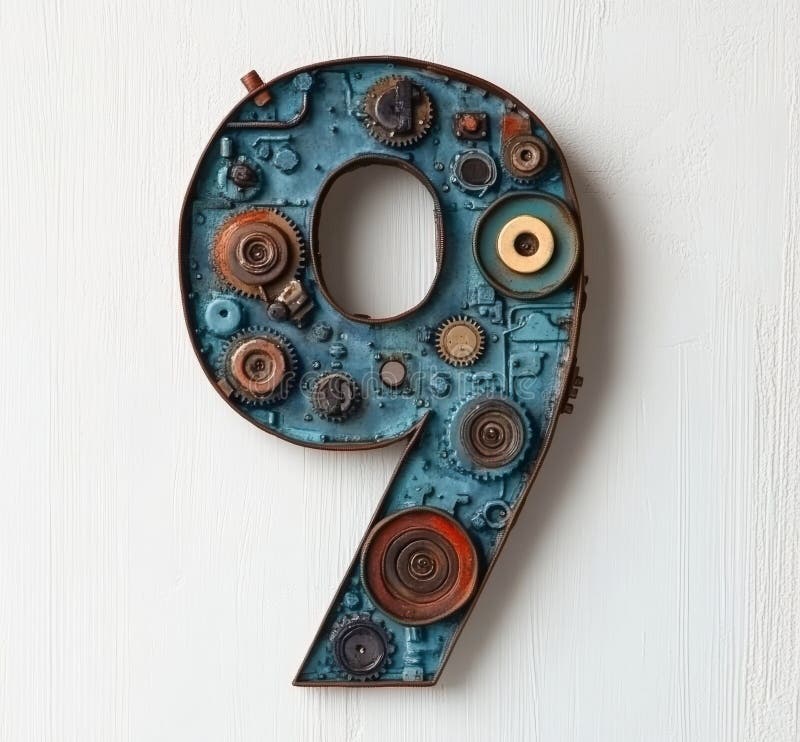 The 3D Logo for the Number 9 Features a Cyber Technology Abstract ...