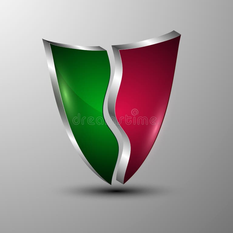 3d Logo Protection Shield Divided into Colored Sections Stock Vector ...