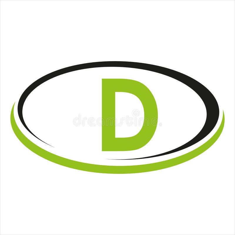 D Logo Simple Design Isolated on White Background. Stock Illustration ...