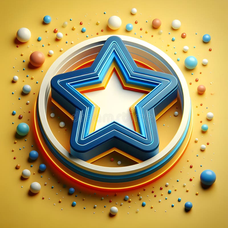 3D Logo of Stars in a Circle Stock Illustration - Illustration of ...