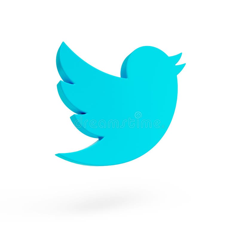 3D logo of Twitter editorial stock image. Illustration of symbol ...