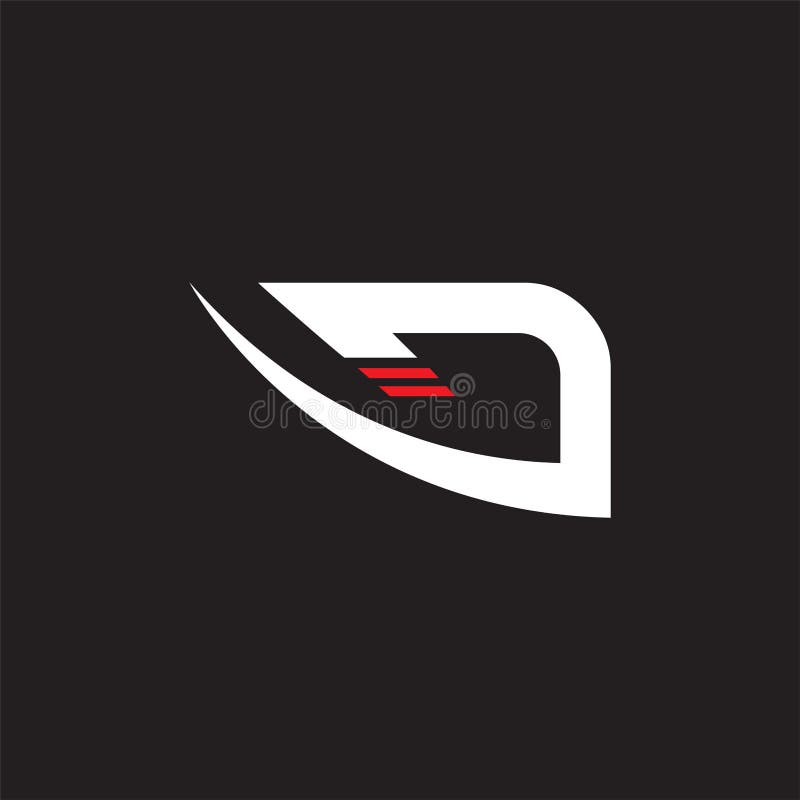 D Logo White with Double Red Letter Vector Illustration Stock Vector ...