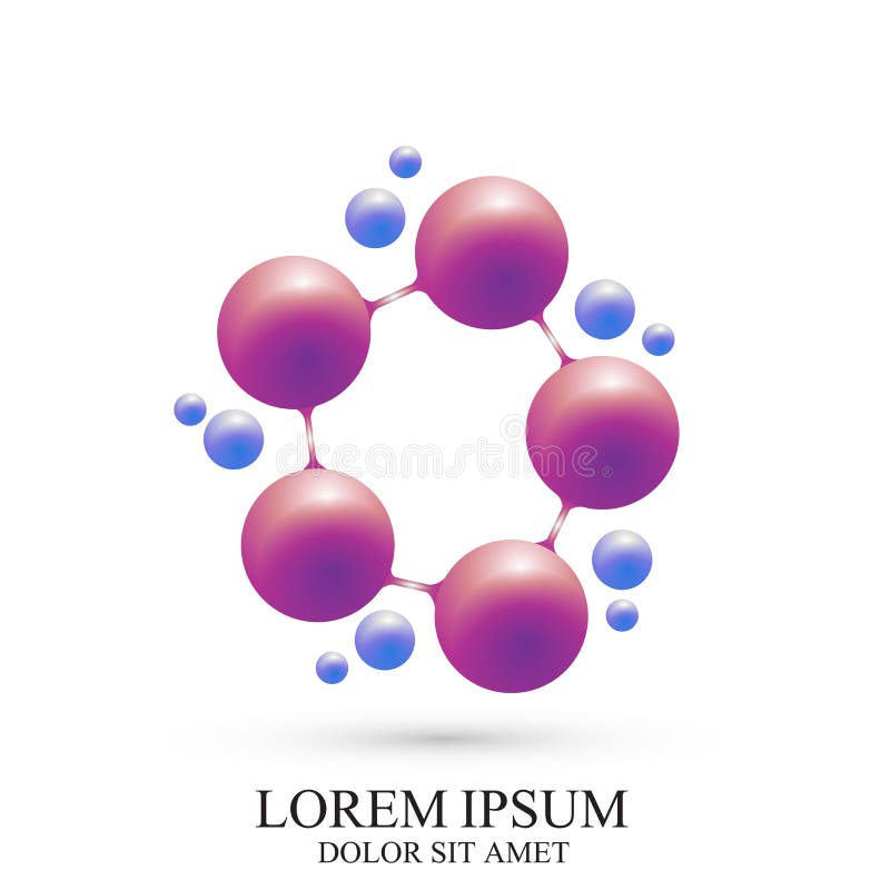 3D Logotype Icon Dna and Molecule. Vector Template Logo for Medicine ...