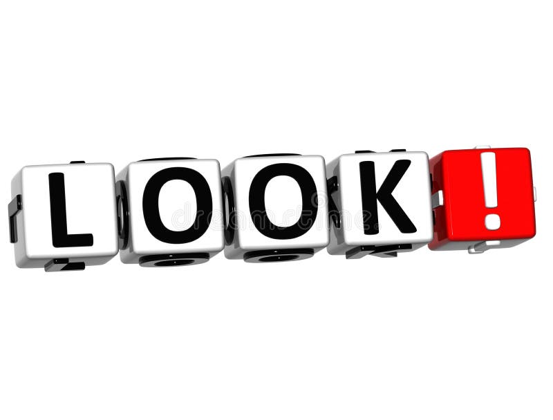 3D Look ! Button Click Here Block Text Stock Illustration ...