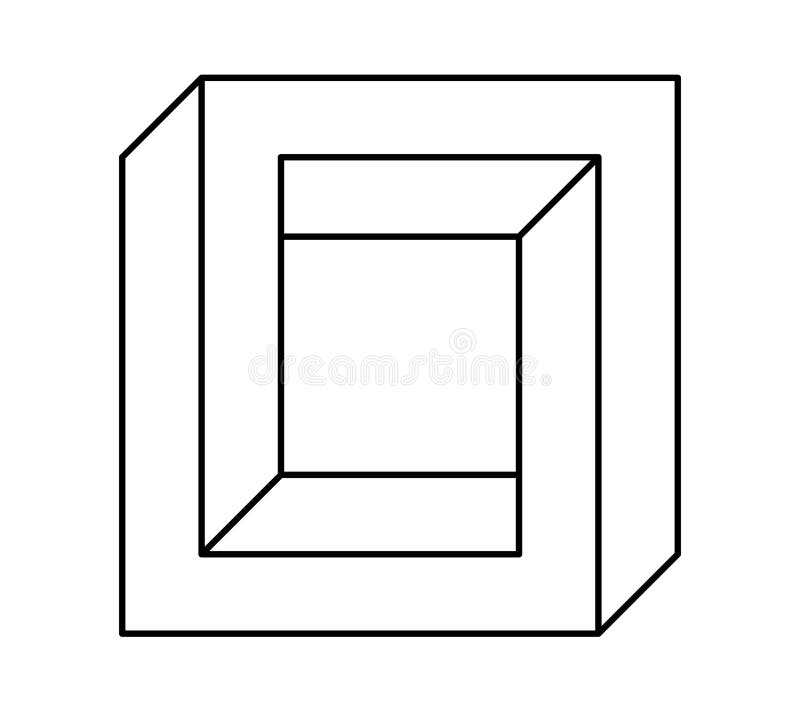 3d Geometric Impossible Square Vector Illustration Stock Vector - Illustration of collection ...