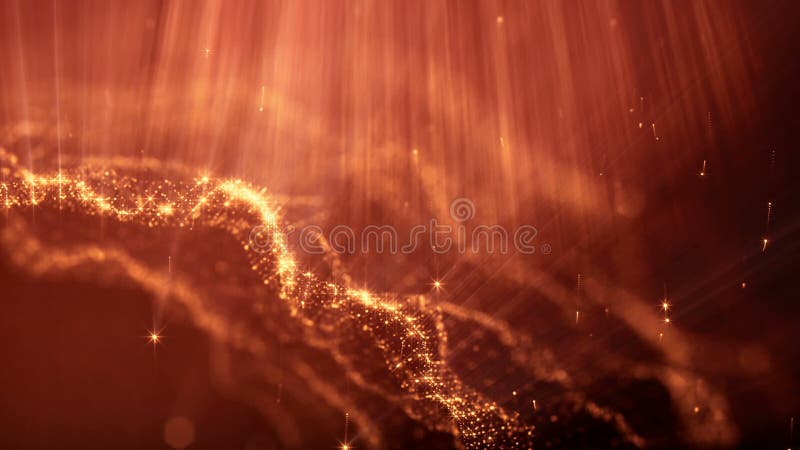 3d Loop Abstract Animation of Glow Particles with Depth of Field, Bokeh and Light Rays for ...