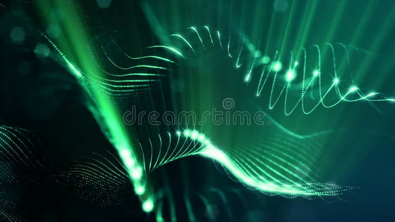 3d Loop Abstract Animation of Glow Particles with Depth of Field, Bokeh and Light Rays for ...