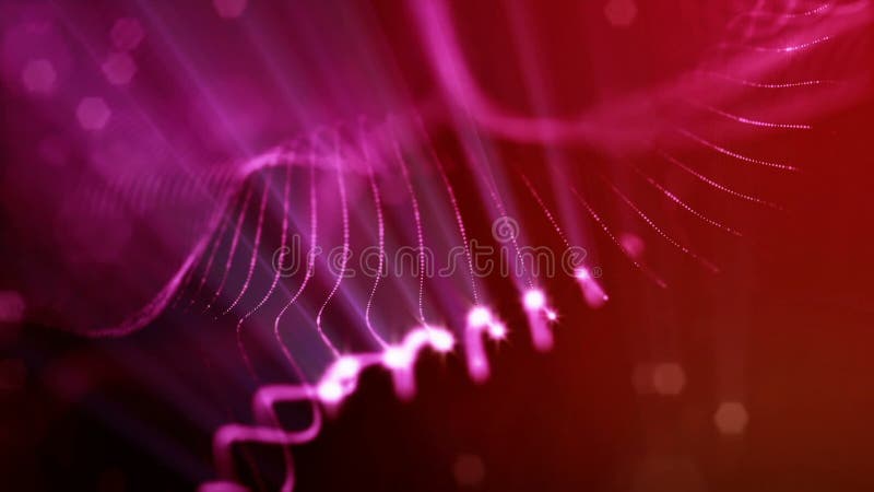 3d Loop Abstract Animation of Glow Particles with Depth of Field, Bokeh and Light Rays for ...