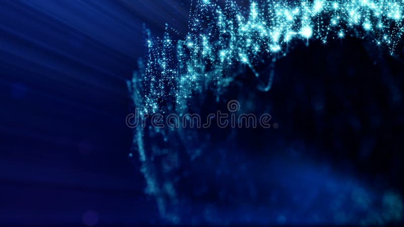 3d Loop Abstract Animation of Glow Particles with Depth of Field, Bokeh and Light Rays for ...