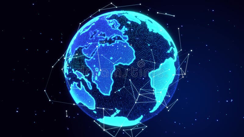 3D Animation World Maps Point Art Dots Connecting Line Dots Makes ...