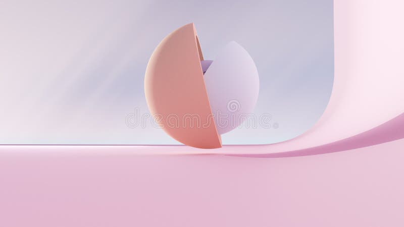 3D Loop Animation of Hemispheres with Matte Color Material and Light ...