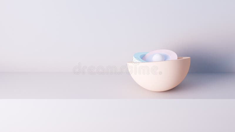 3D Loop Animation of Hemispheres with Matte Color Material and Light ...
