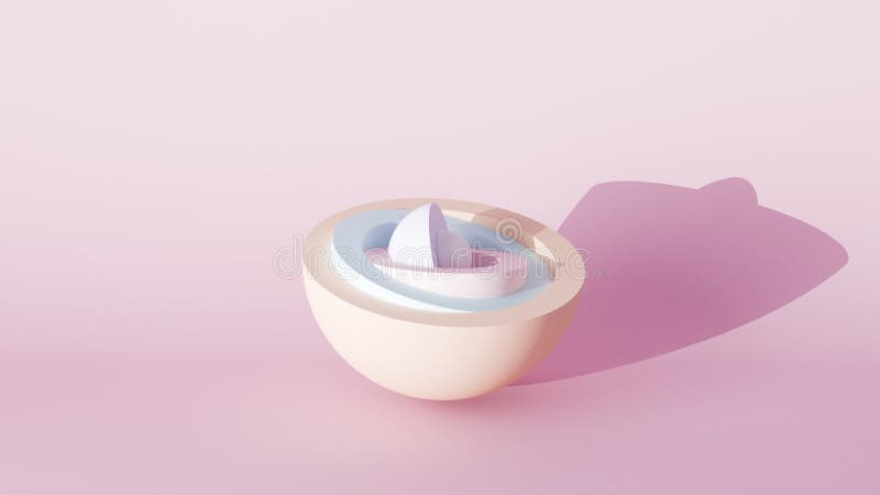 3D Loop Animation of Hemispheres with Matte Color Material and Light ...