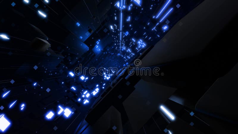 3d Looped Abstract Background with Data Blocks. Information Technology ...