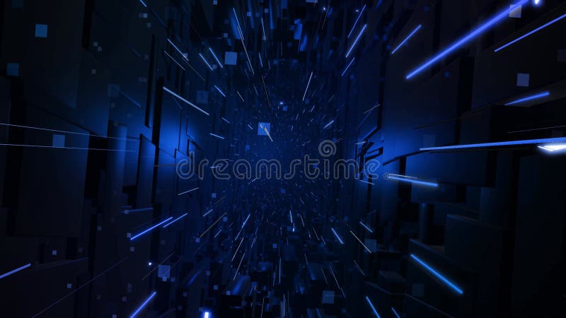 3d Looped Abstract Background with Data Blocks. Information Technology ...
