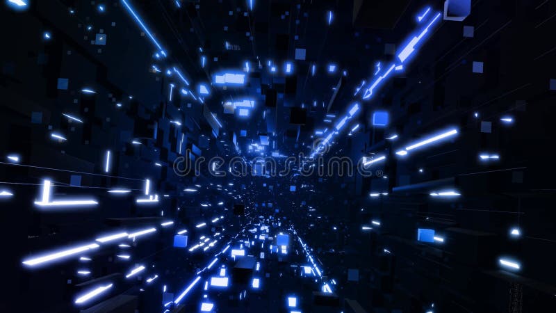 3d Looped Abstract Background with Data Blocks. Information Technology ...