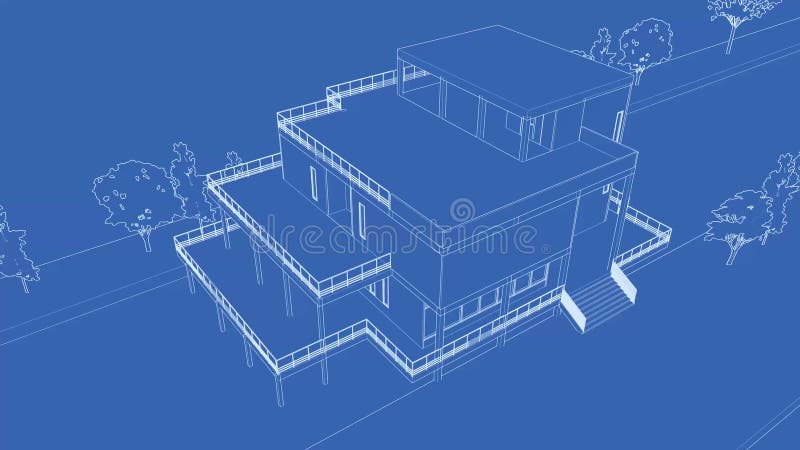 3D Looped Animation of Building Project Stock Footage - Video of ...
