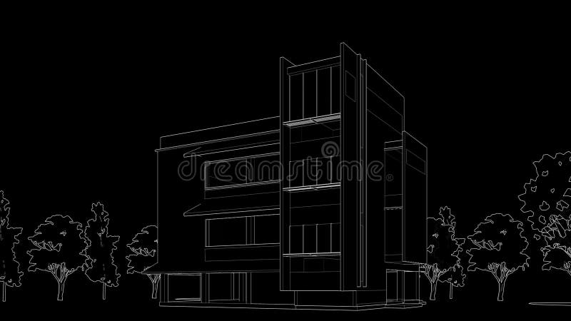 3D Looped Animation of Building Project Stock Video - Video of business ...
