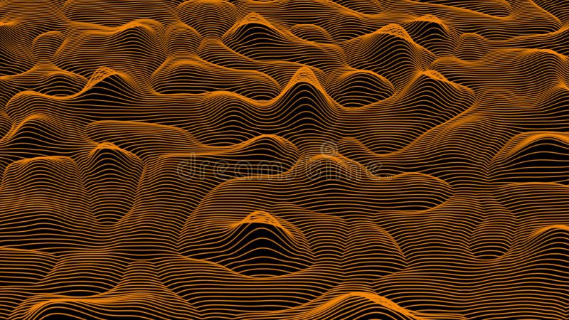 3d Looped Data Flow Concept, Sci-fi Topographic Pattern Background ...