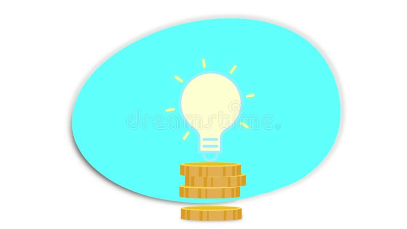 2d Looping Animation Coin and Bright Lightbulb Stock Footage - Video of ...