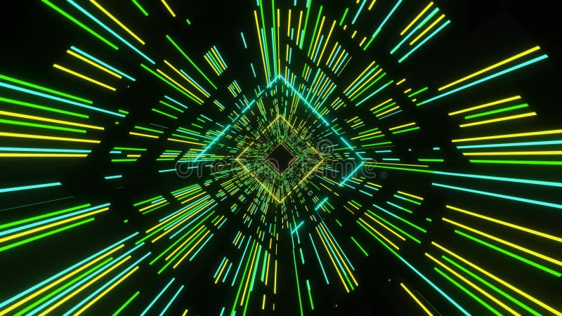 3d Looping Background of Colorful Neon Infinity Square Tunnel ...