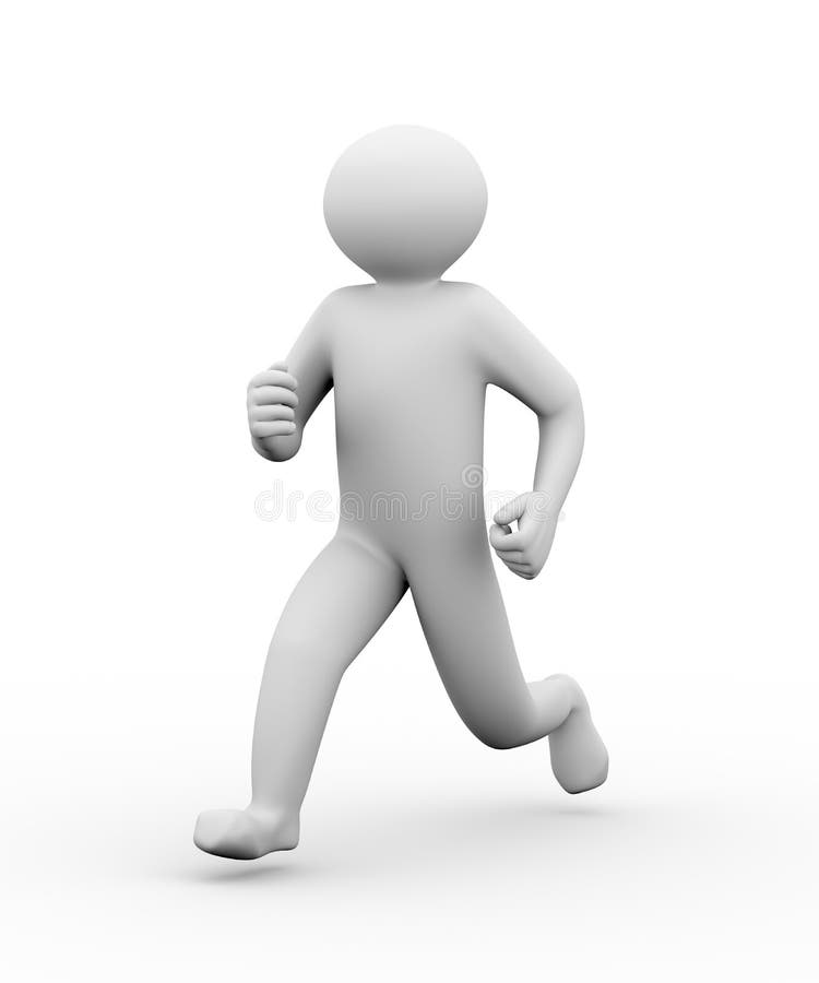 3d lopende persoon stock illustratie. Illustration of kampioen - 43418725