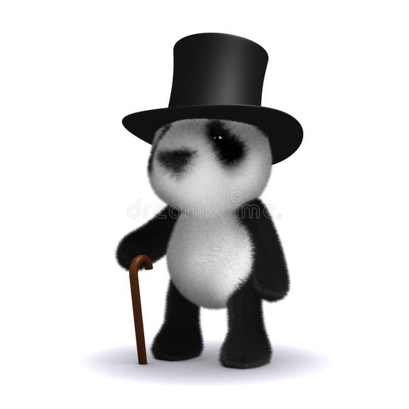 3d Lord panda stock illustration. Illustration of blackandwhite - 39697469