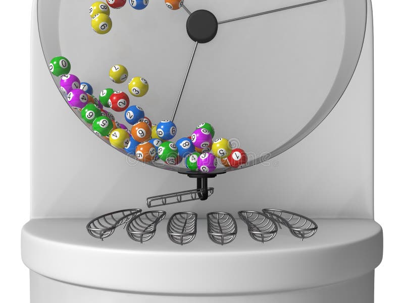 Lottery Machine With Lottery Balls In Motion, 3D Rendering Stock ...