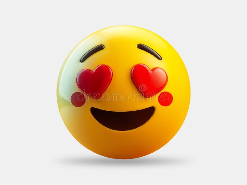 3D in-Love Emoji on White Background Stock Illustration - Illustration ...