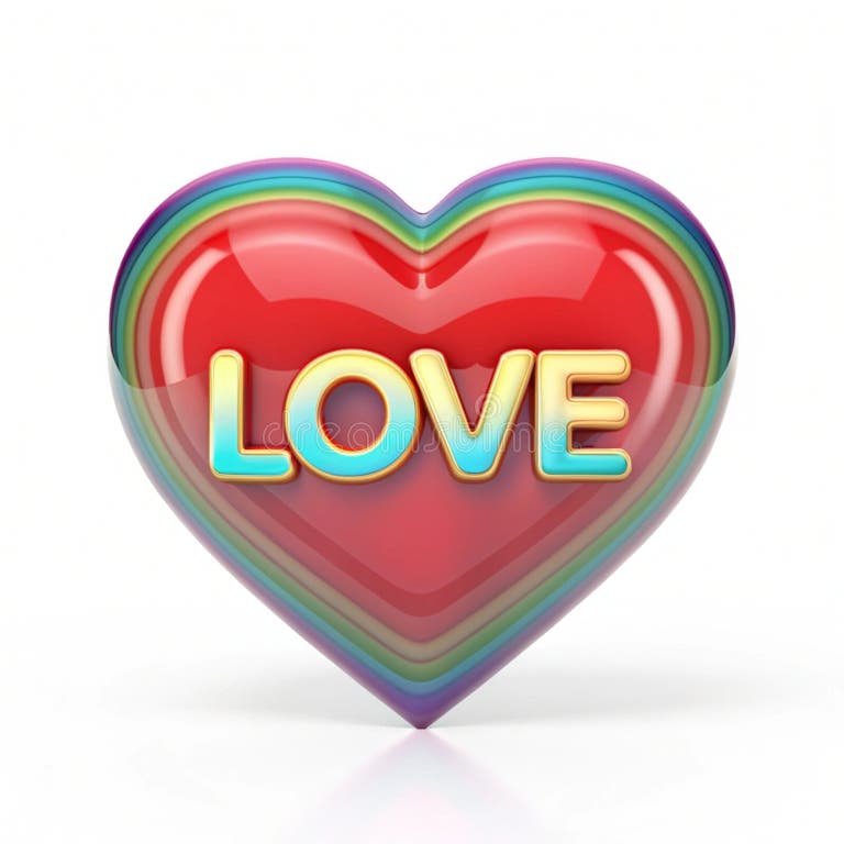 3D Love Icon Isolated on White Background Stock Illustration ...