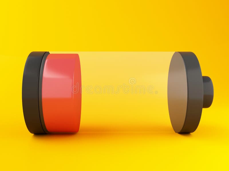 3d Low Battery symbol stock illustration. Illustration of empty - 142822516